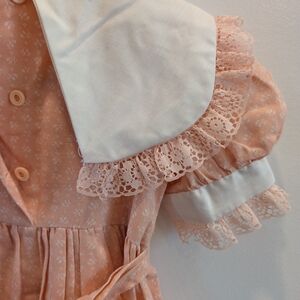 Vintage | Dresses | Vintage 8s 90s Charming Peach Lace Trim Kids Dress ...